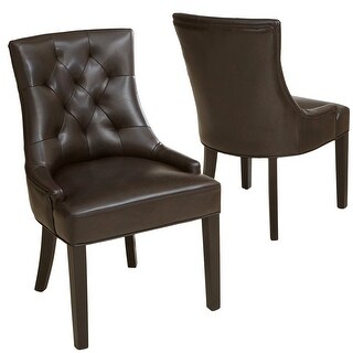 Hatch Indoor Contemporary Leather Dining Chair, Set of 2, Brown - Bed ...