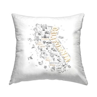 Stupell California State Landmarks Doodles Printed Throw Pillow Design ...