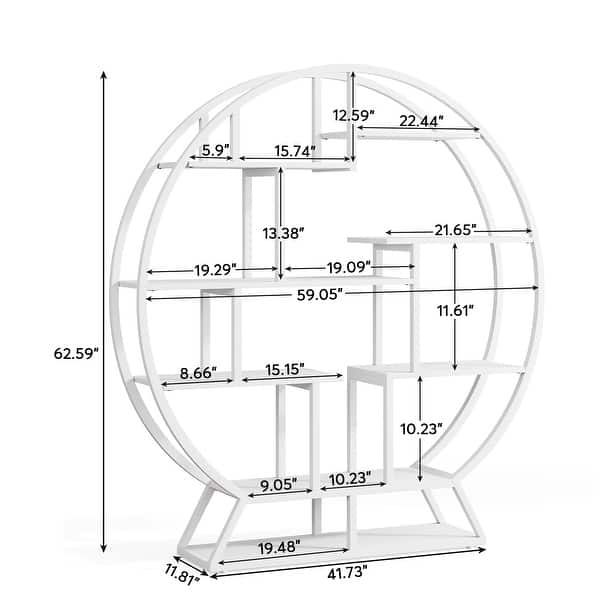 Round Bookcase and book shelves, Etagere Bookcase for living room ...