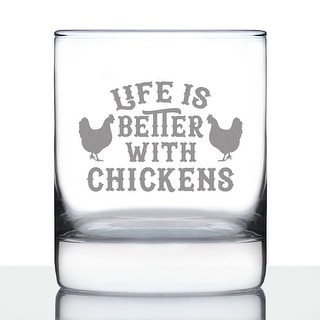 Better With Chickens - Whiskey Rocks Glass - Funny Chicken Gifts - 10. ...
