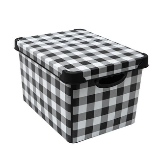 Simplify Checkered Storage Tote Bin - Bed Bath & Beyond - 39110960