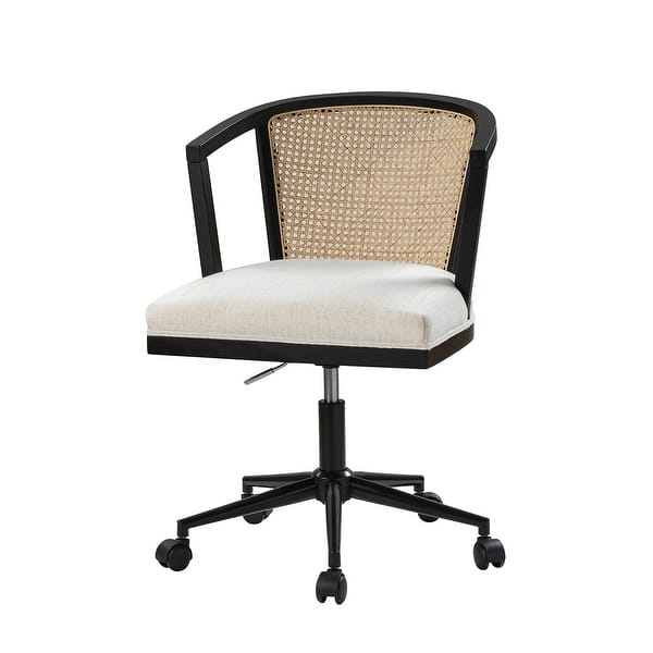 Ingrid Modern Rattan Swivel Height Adjustment Office Chair by HULALA ...