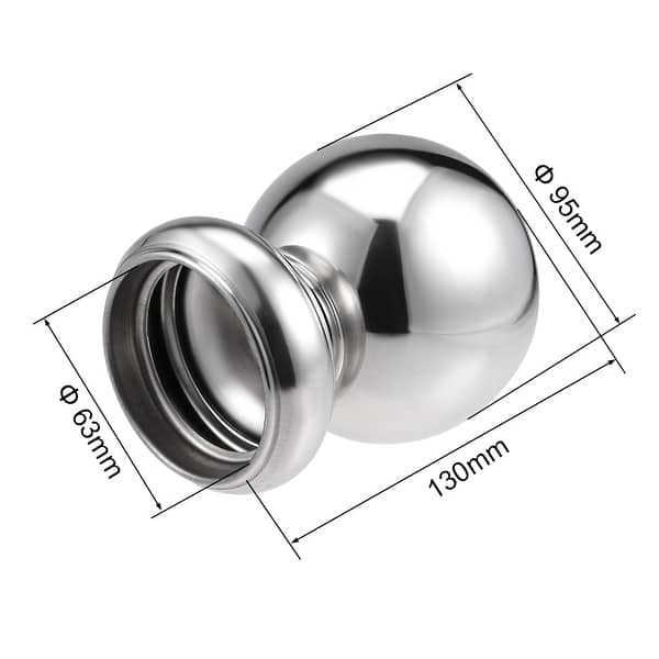 95 mm Dia 304 Stainless Steel Hollow Cap Ball w Base for Handrail Stair ...