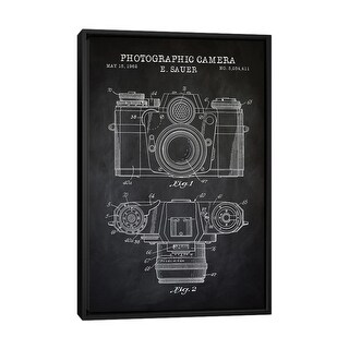 iCanvas "1962 Sauer Camera, Black" by PatentPrintStore Framed - Bed ...