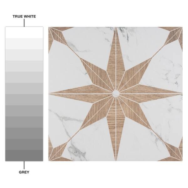 Merola Tile Llama Stella Loire Noce 9-3/4" x 9-3/4" Porcelain Floor and ...