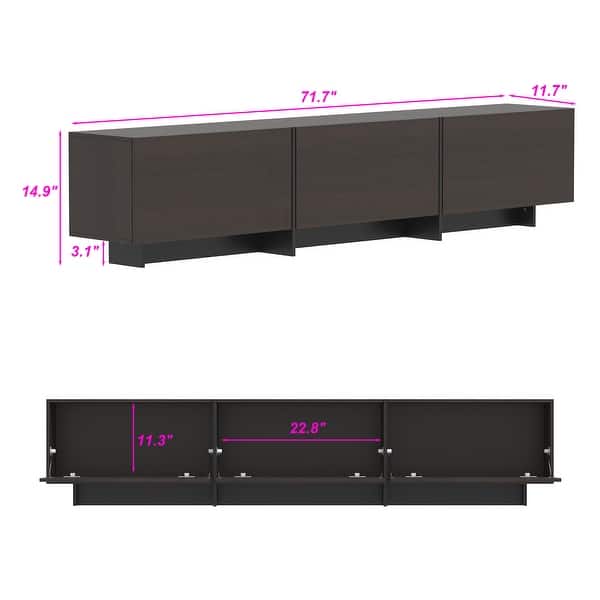 Brown Modern Entertainment Center with Hidden Storage Shelf - Bed Bath ...