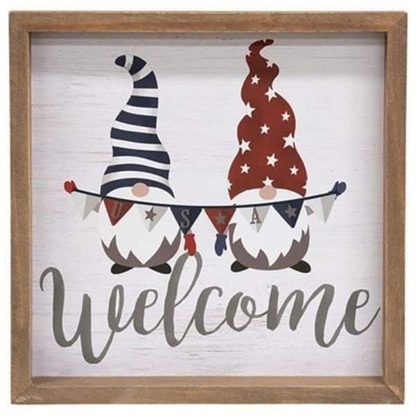Gnome Welcome Sign Decorative Wooden Frame for Entryway Wall - 10” by ...