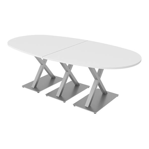 8 Person Boval Conference Table With X Bases Data And Electrical Units ...
