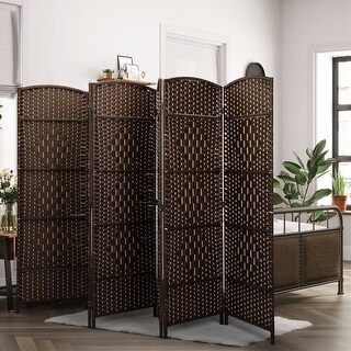 Room Divider Screens 6 Panel Screen Room Dividers - Dark Brown - Bed ...