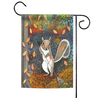 Brown and White Working Hard Squirrel Outdoor Rectangular Mini Garden ...