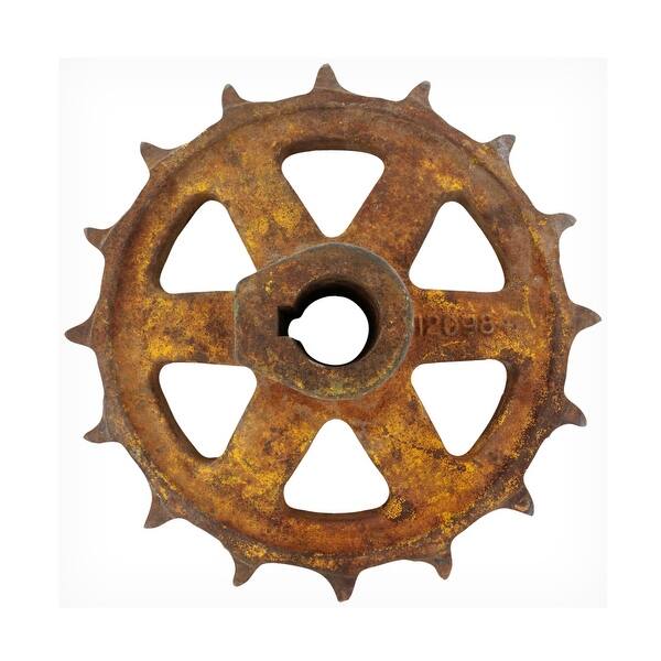 RetroPlanet 'Rusty Fine Curved Tooth Gear Wall Decal 24' Canvas Art ...