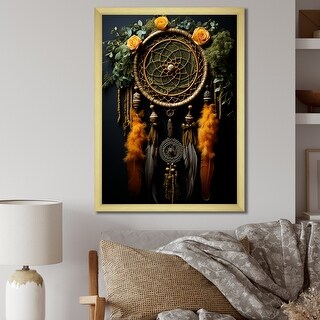 Designart "Native Art Earthly Connections I" Native American Art Framed ...