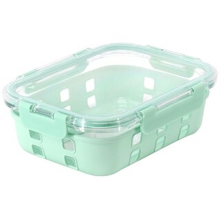 35 Ounce Glass Container with Snap On Lid in Mint - Bed Bath & Beyond ...