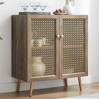31" Sideboard Cabinet with Metal Doors, Modern Free Standing Accent ...
