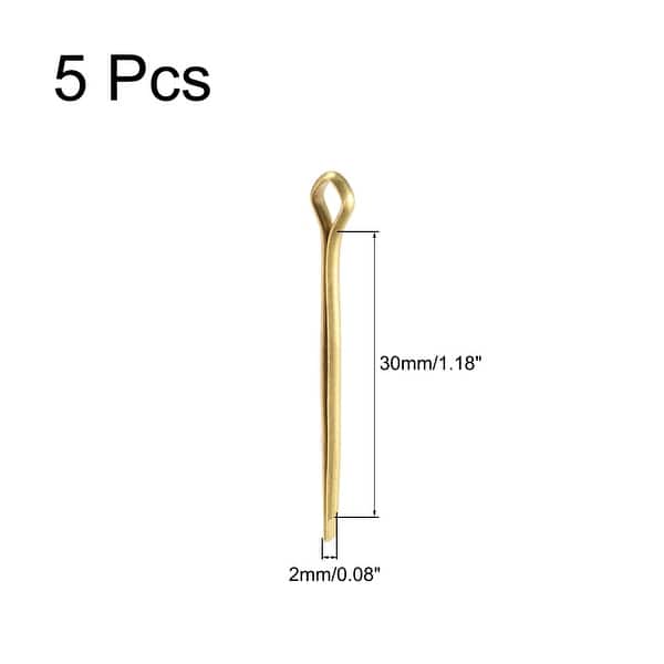 Split Cotter Pin - mm x mm Solid Brass 2-Prongs Gold Tone 5Pcs - Bed ...