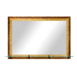 Modern Rustic Horizontal Mirror with Glass Shelf - Bed Bath & Beyond ...