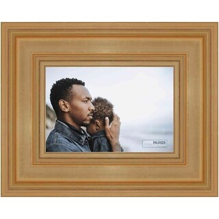 8x4 Traditional Gold Complete Wood Picture Frame with UV Acrylic, Foam ...