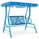 2 Seats Children Swing Chair Kids Porch Swing w/ Safety Belt & Canopy ...