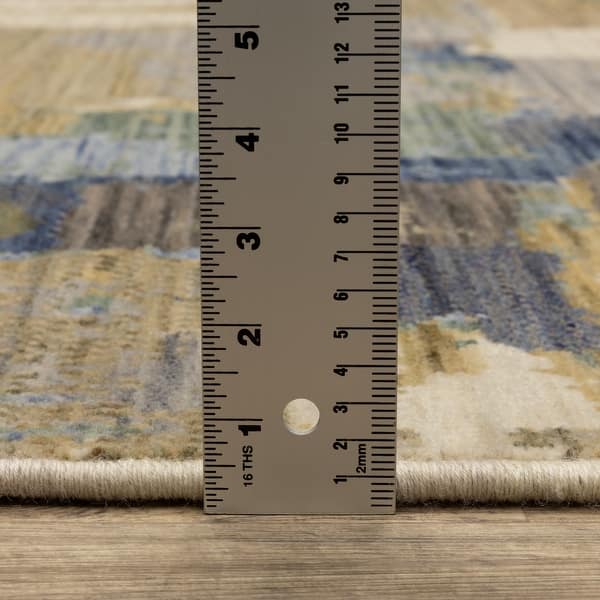 Style Haven Shiloh Abstract Palette Blue/Green Wool Blend Area Rug ...