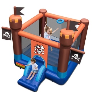 Costway Pirate Themed Inflatable Bounce Castle with Large Jumping Area ...