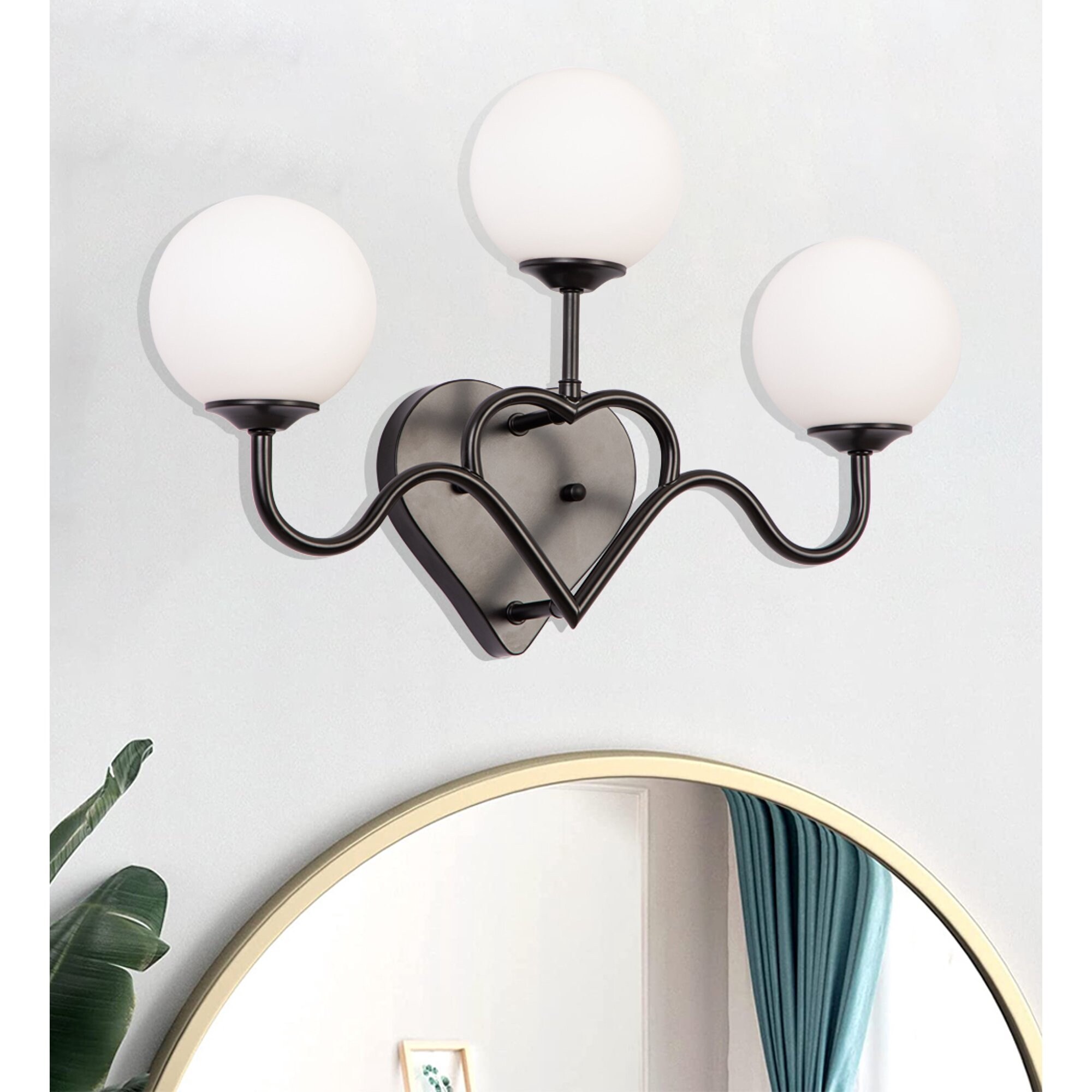 3 Light Black Bathroom Vanity Lights Wall Light With Glass Shade 3 Light Bed Bath And Beyond