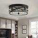 Farmhouse 2-Light Metal Frame Flush Mount Close to Ceiling Light with ...