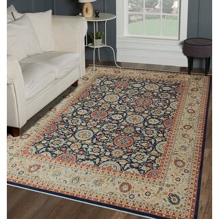 Noori Rug Pak-Persian Agra Tabriz Blue/Ivory Rug - 9'0" x 12'5" - Bed ...