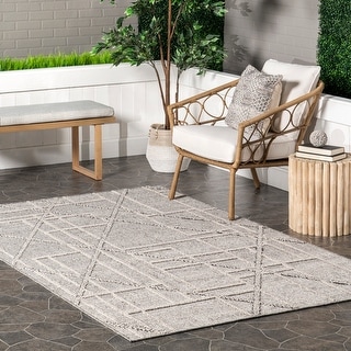 Brooklyn Rug Co Crissy Contemporary High-Low Indoor/Outdoor Area Rug ...