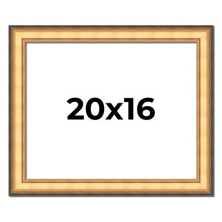 20x16 Frame Gold Plein Aire Solid Wood Picture Frame Width 2 Inches ...