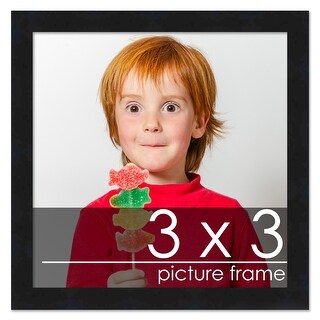 3x3 Contemporary Black Complete Wood Square Picture Frame with UV ...