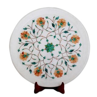 Handmade Summer Fantasy Marble inlay decorative plate (India) - Bed ...