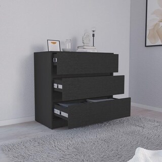3 Drawer Dresser; Pull Out Mechanism-Black - Bed Bath & Beyond - 37784645