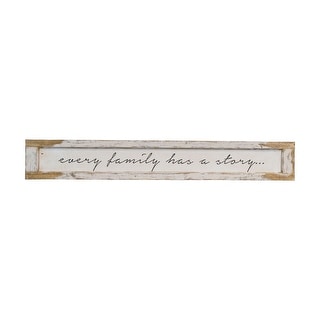 62" Black and White "Every Family" Distressed Rectangular Sign - Bed ...