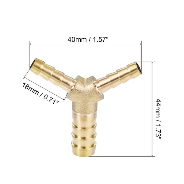 Reducing Barb Hose Fitting Y Shape Pipe Connector Brass 2Pcs - Bed Bath ...