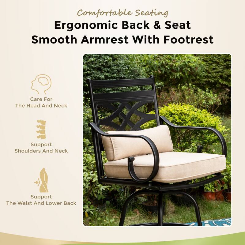 Teluk Extra Wide Swivel Bar Stools (Set of 2) by Havenside Home - On ...