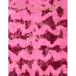 Ahgly Company Machine Washable Abstract Raspberry Red Area Rugs - Bed ...
