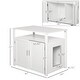 PawHut Wooden Cat Litter Box Enclosure Furniture with Adjustable ...