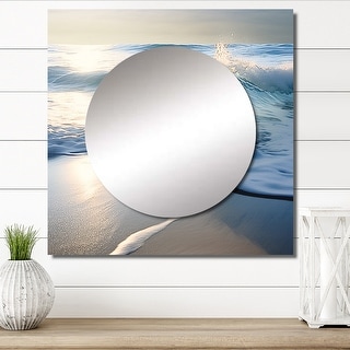 Designart "Beach Wave Scenery Photo I" Coastal Waves Wall Mirror ...