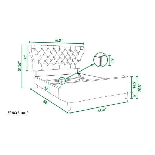 Robyn Diamond Tufted Curved Back Headboard Panel Bed - Bed Bath ...