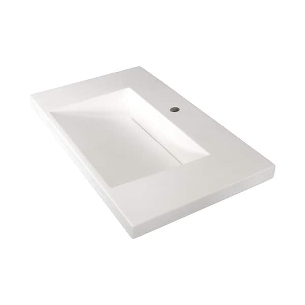 Marble-Lite Ramp Sink Vessel Bathroom Vanity Top White Matte. - On Sale ...