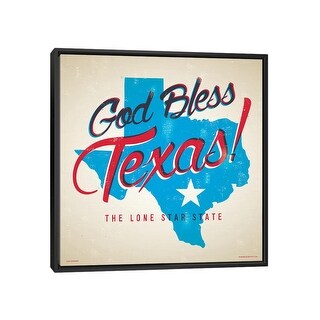 iCanvas "God Bless Texas Poster" by Jim Zahniser Framed Canvas Print ...