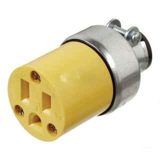 15 AMP Round Yellow 3-Wire Connector Plastic-Stainless Steel American ...