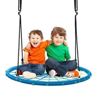 40'' Spider Web Tree Swing Kids Outdoor Play Set with Adjustable Ropes ...