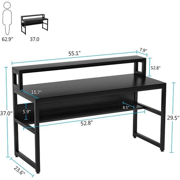 Tribesigns 55 Inches Computer Desk with Shelves - Bed Bath & Beyond ...