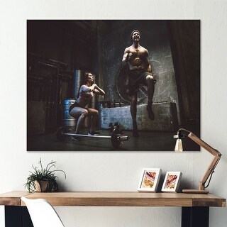 Designart "Bodybuilding Workout" Aerobic & Bodybuilding Wall Art - Bed ...