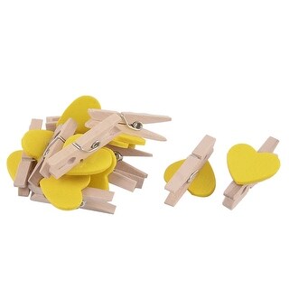 Love Heart Card Photo DIY Crafts Spring Pegs Mini Wooden Clip Yellow ...
