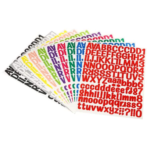 10 Sheet 126 Piece Vinyl Letter Number Sticker Decal Kit Self Adhesive ...
