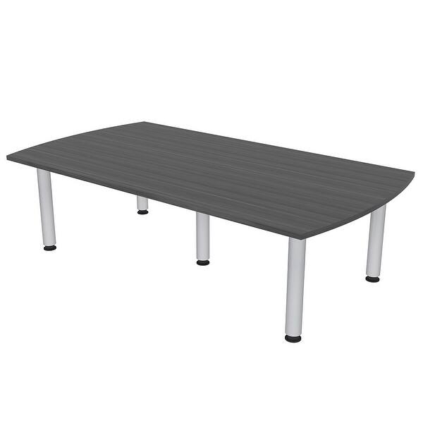 7' Arc Rectangle Conference Room Table Power And Data Silver Post Legs ...