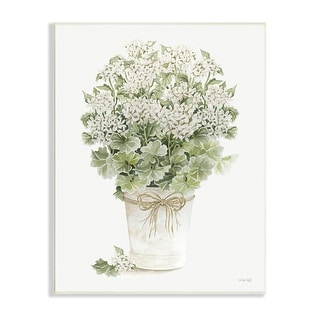 Stupell Round Flower Bouquet Small White Dainty Petals Wood Wall Art ...