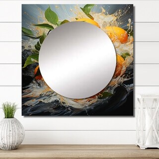 Designart "Orange Tropical Twist" Fruits Wall Mirror - Food & Beverage ...